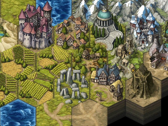 Painted 2D Terrain Hex Tiles, High-Res – MapForge