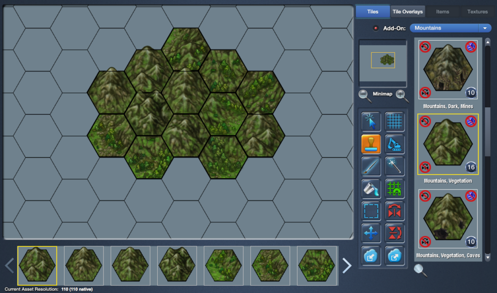 Terrain Hexagons – Mountains – MapForge