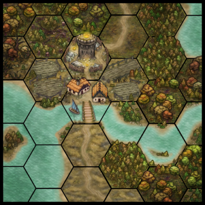 Terrain Hexagons – Water (Grassland) – MapForge