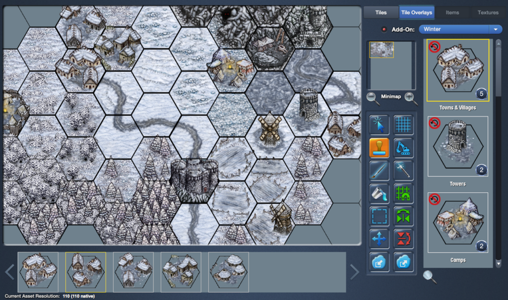 Terrain Hexagons – Winter – MapForge
